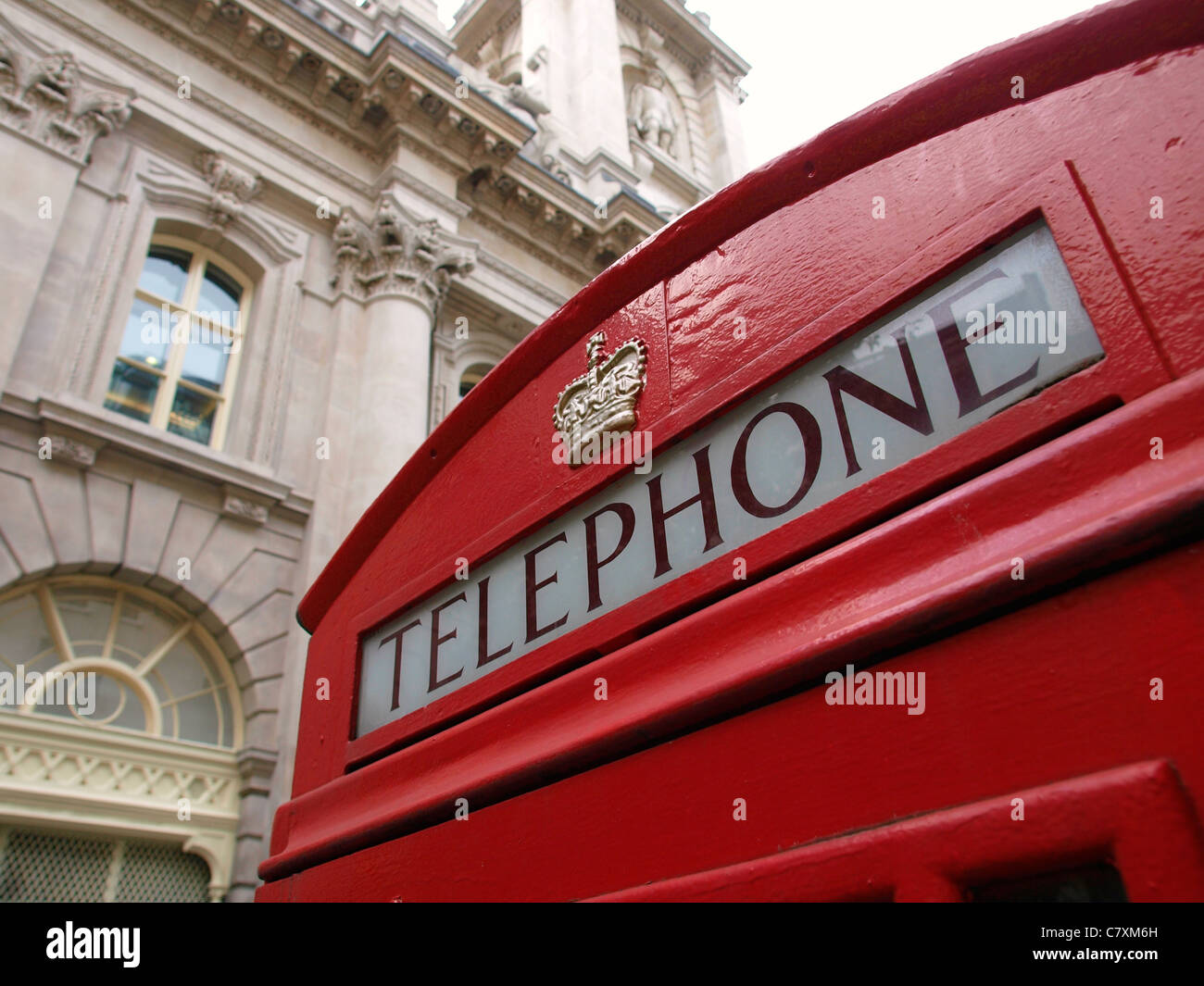 Traditional cast iron telephone booth box London UK Stock Photo - Alamy