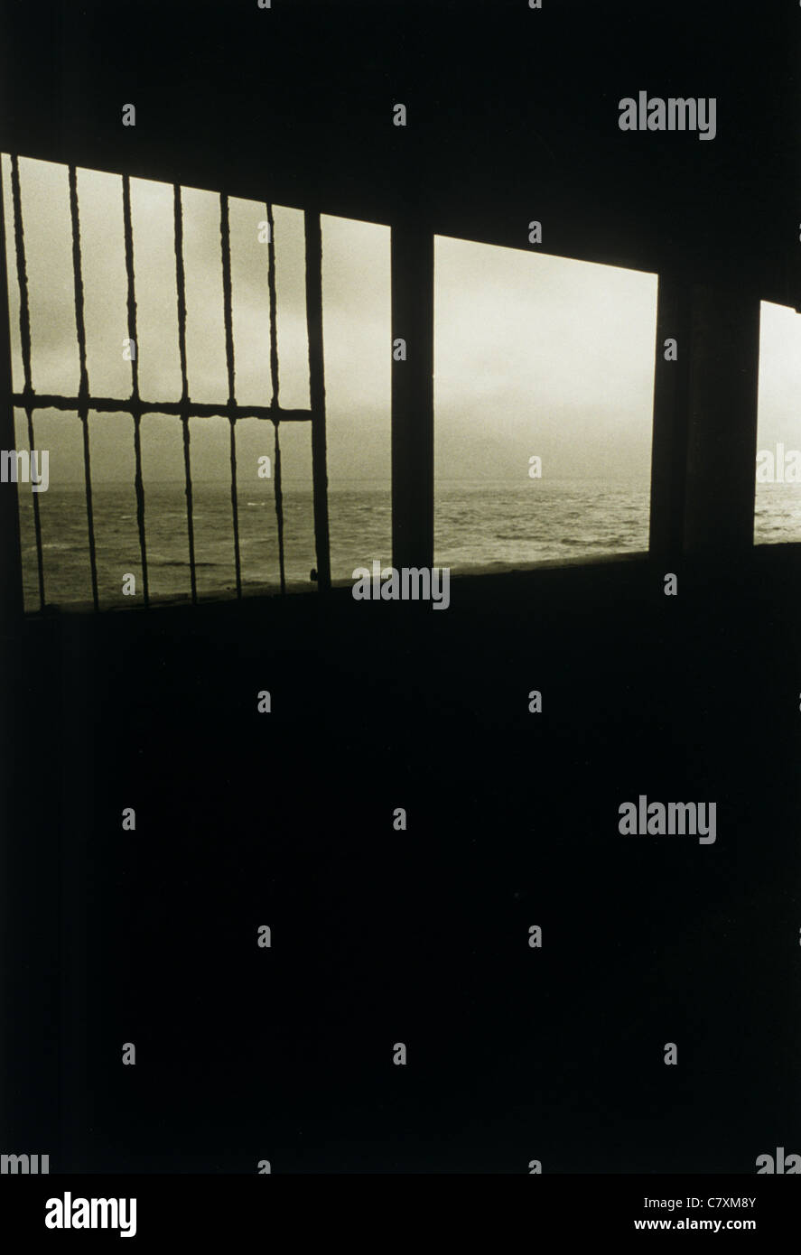 sea view through railing Stock Photo - Alamy