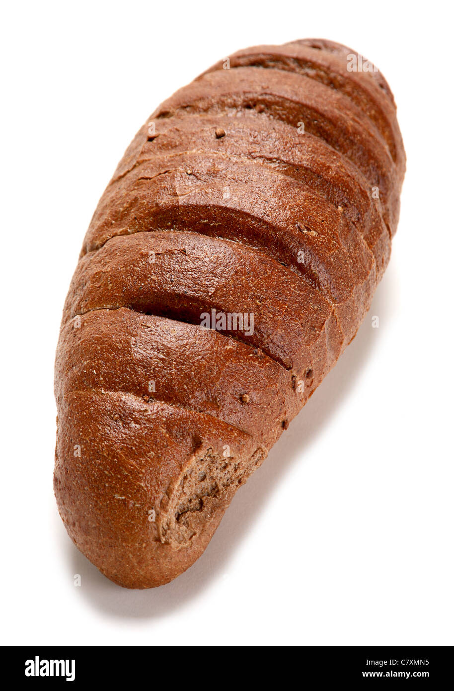 Black bread loaf closeup on white background Stock Photo - Alamy