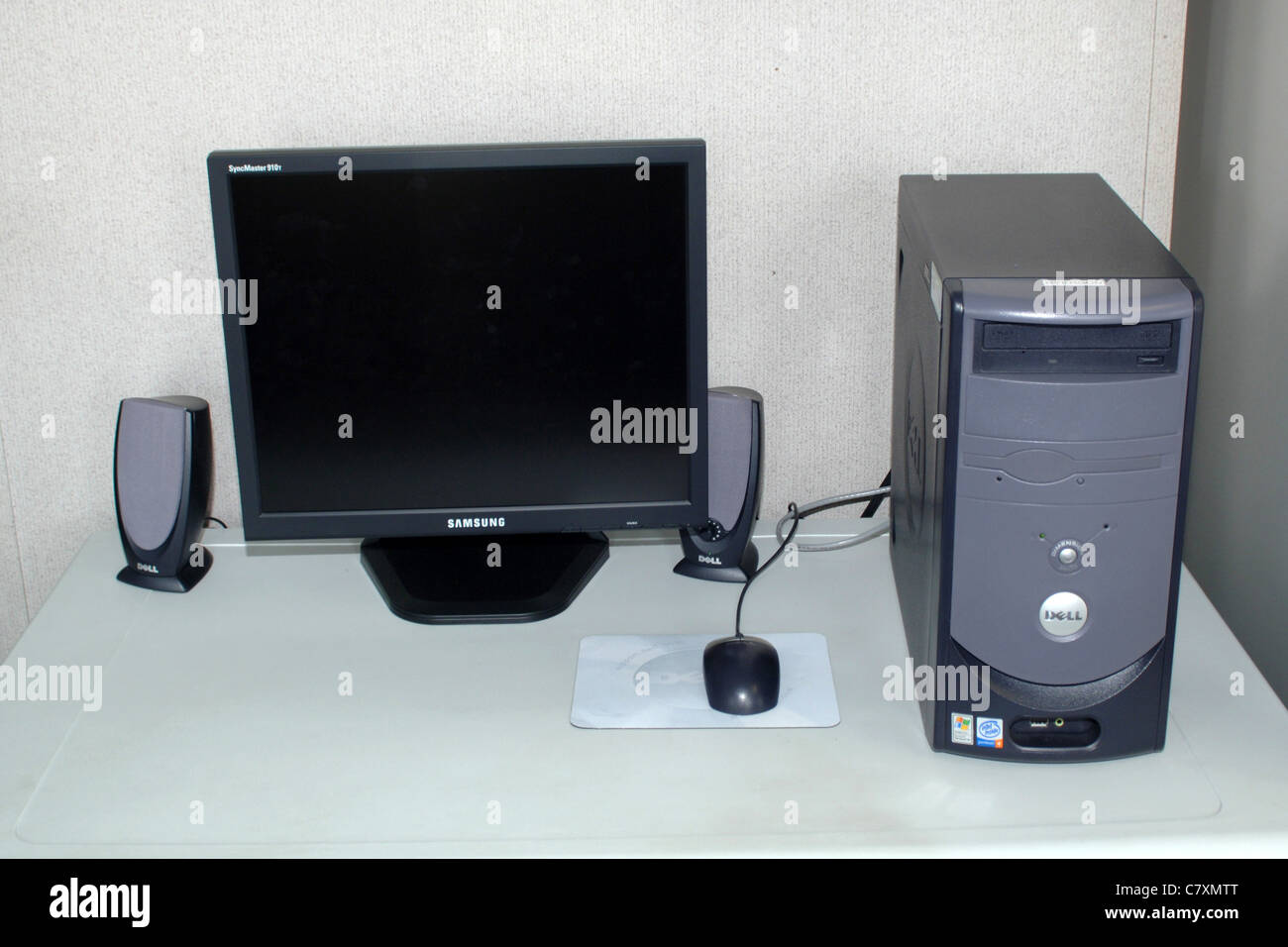 Flat screen computer system Stock Photo - Alamy