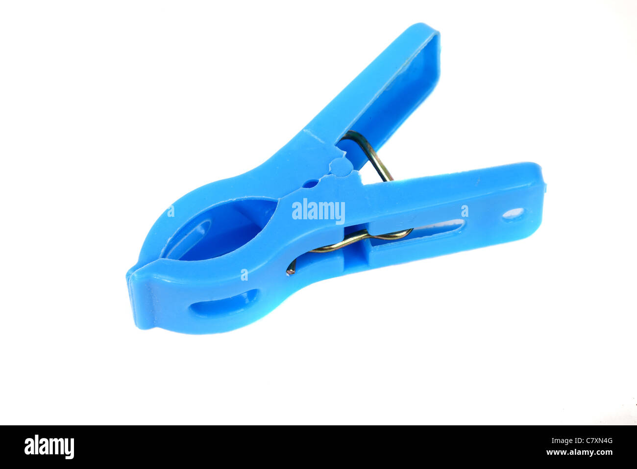 Nice blue clothespin isolated on a white background Stock Photo - Alamy