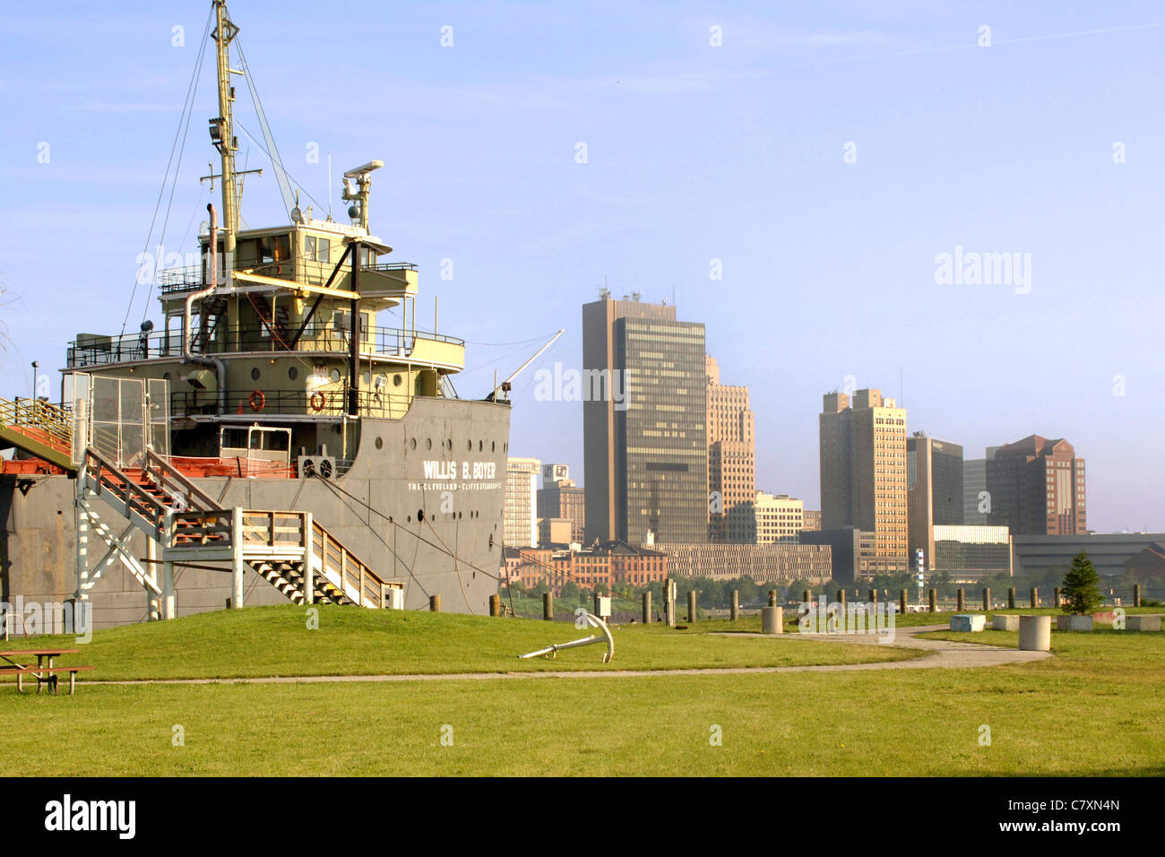 S.S. Willis B. Boyer Freighter on the Maumee River Toledo Ohio Stock ...