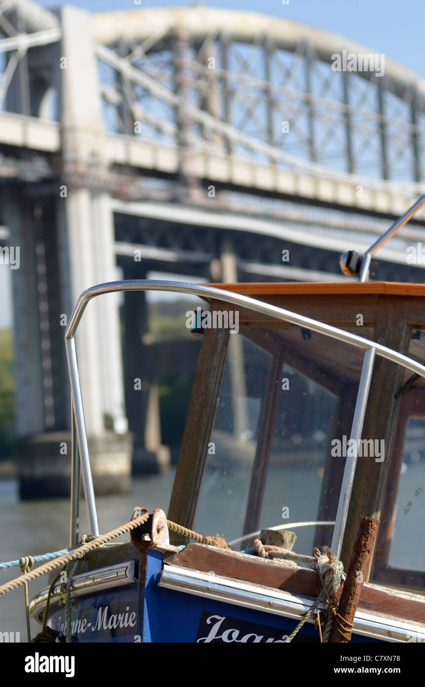 Tamar rail bridge over river Tamar Saltash Cornwall UK Stock Photo - Alamy