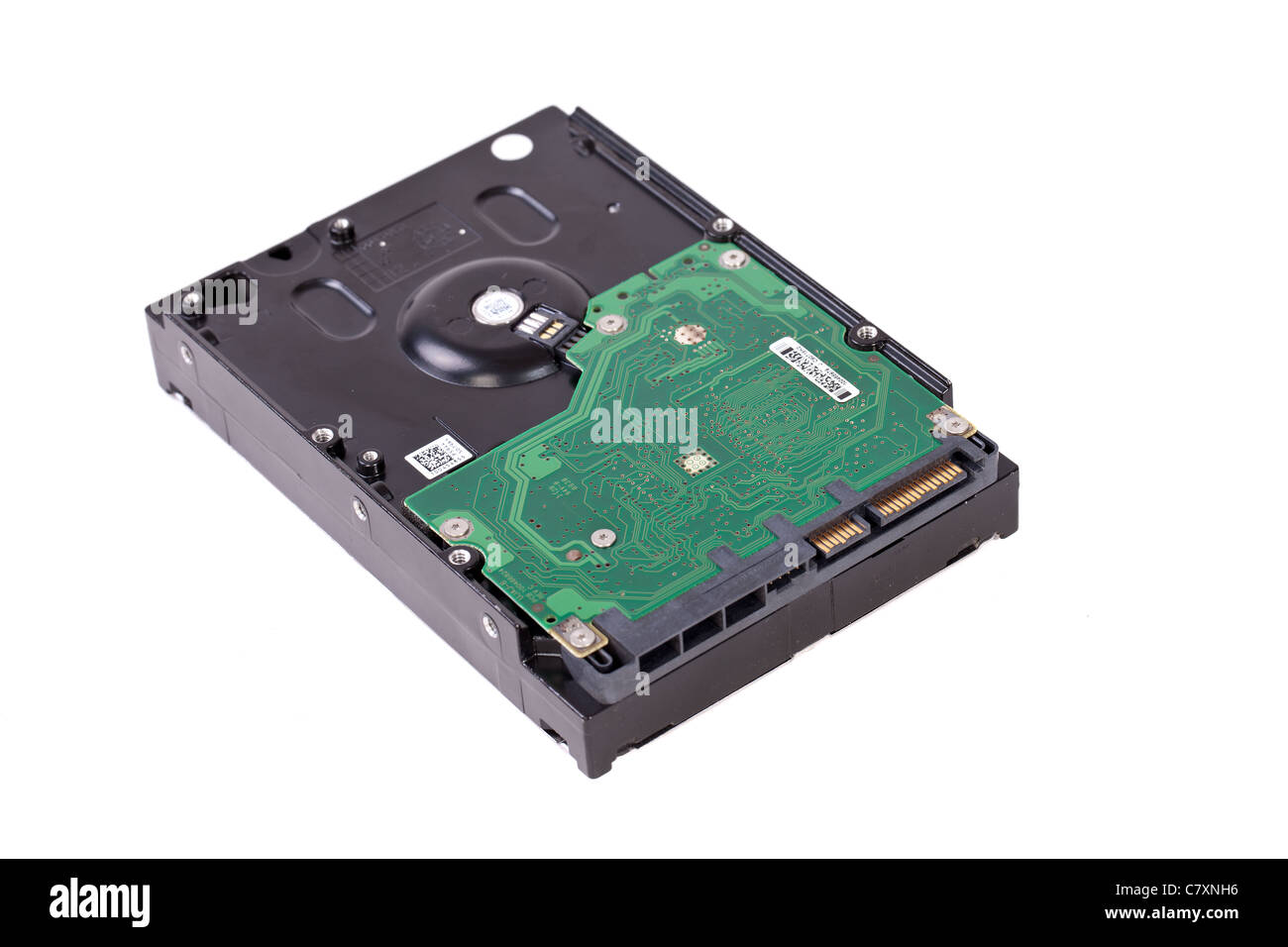 Close up of hard disk drive isolated on white background Stock Photo ...