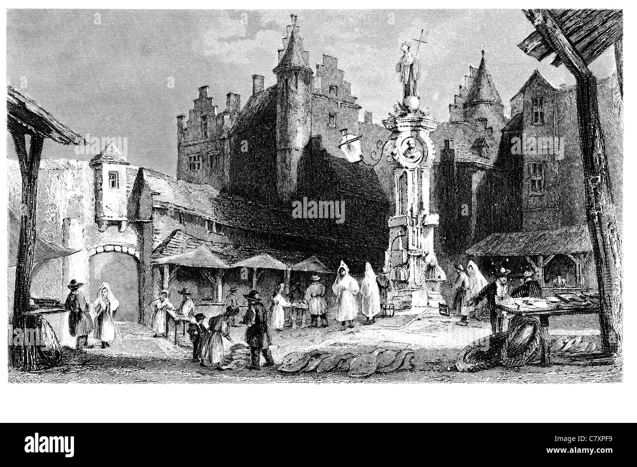 Former victorian fish market Black and White Stock Photos & Images - Alamy