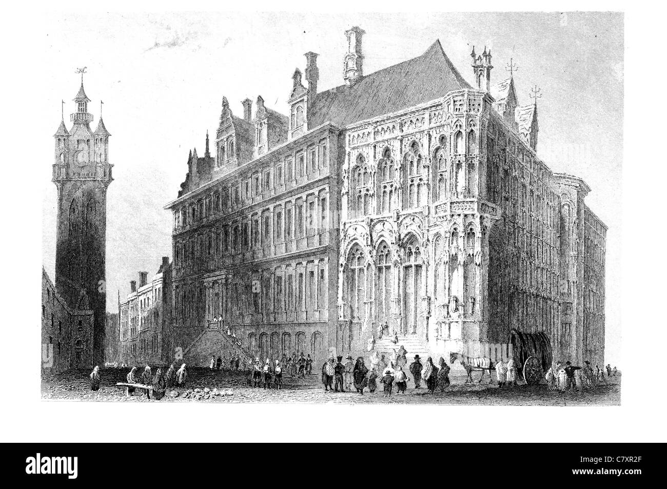 Ornate facade old medieval Cut Out Stock Images & Pictures - Alamy