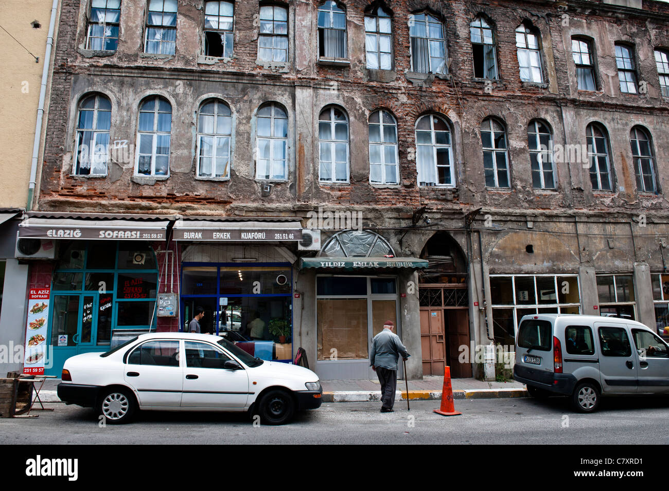 Old street in the former European part of Istanbul with some ...
