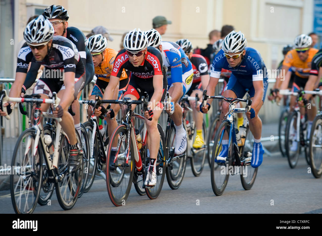 Tour series bike race in Exeter, UK Stock Photo - Alamy
