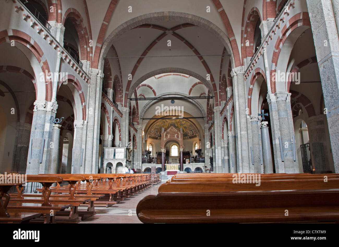 Milan - nave of Saint Ambrosius church Stock Photo - Alamy