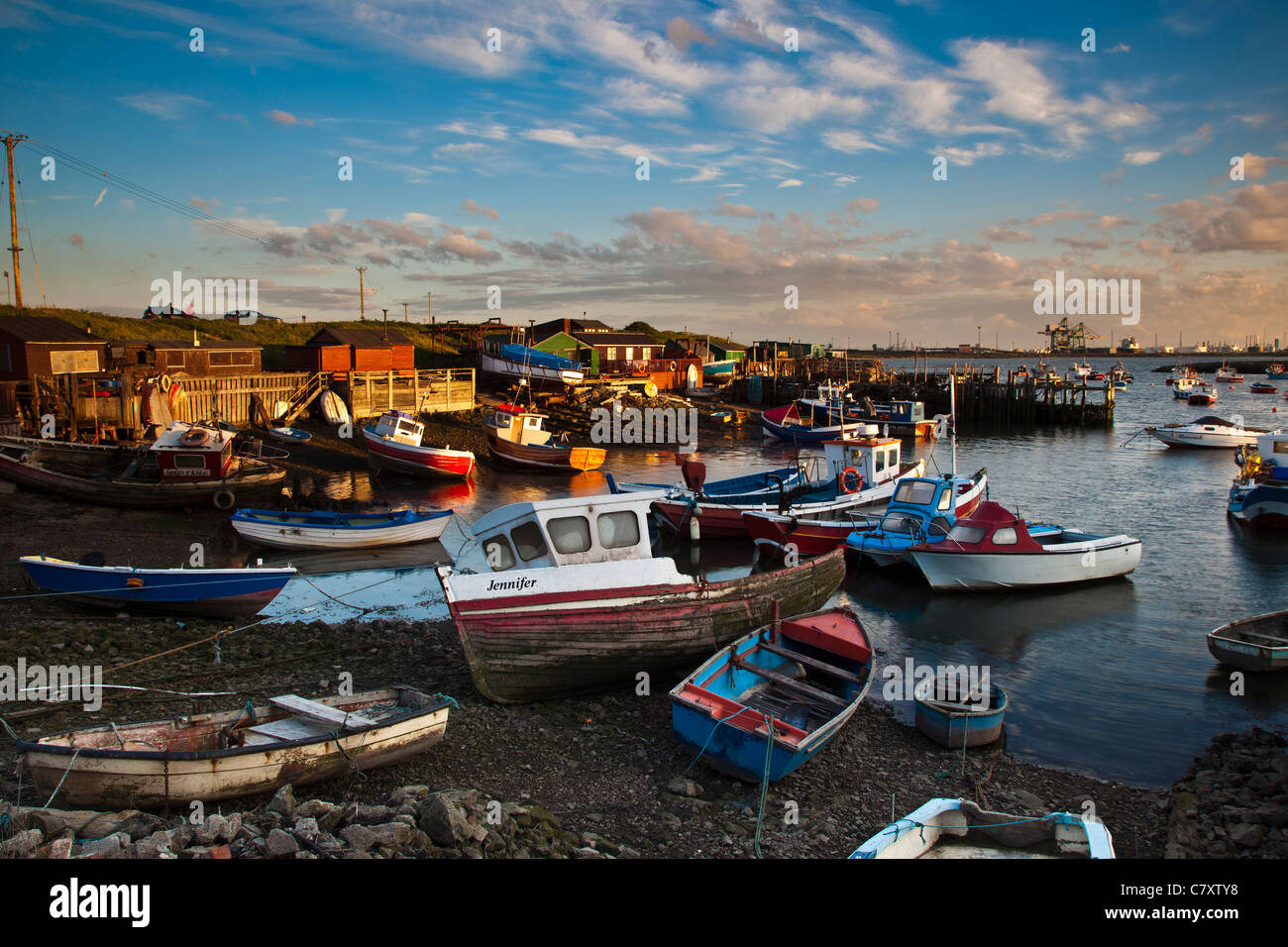 Paddys Hole fishermans harbour, South Gare, Redcar, Caleveland Stock ...