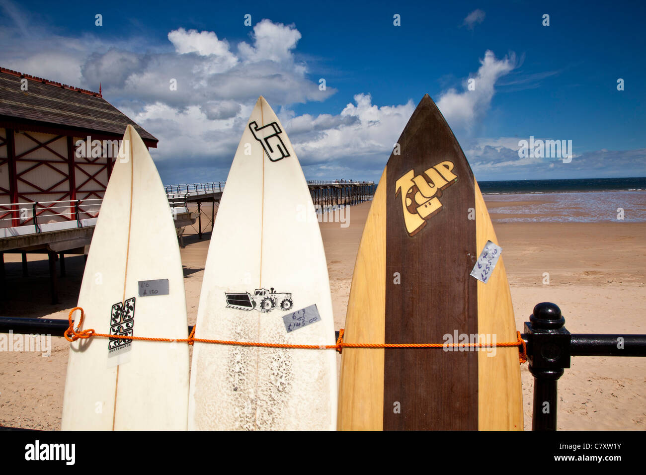 Surf Boards at Saltburn, Cleveland Stock Photo - Alamy