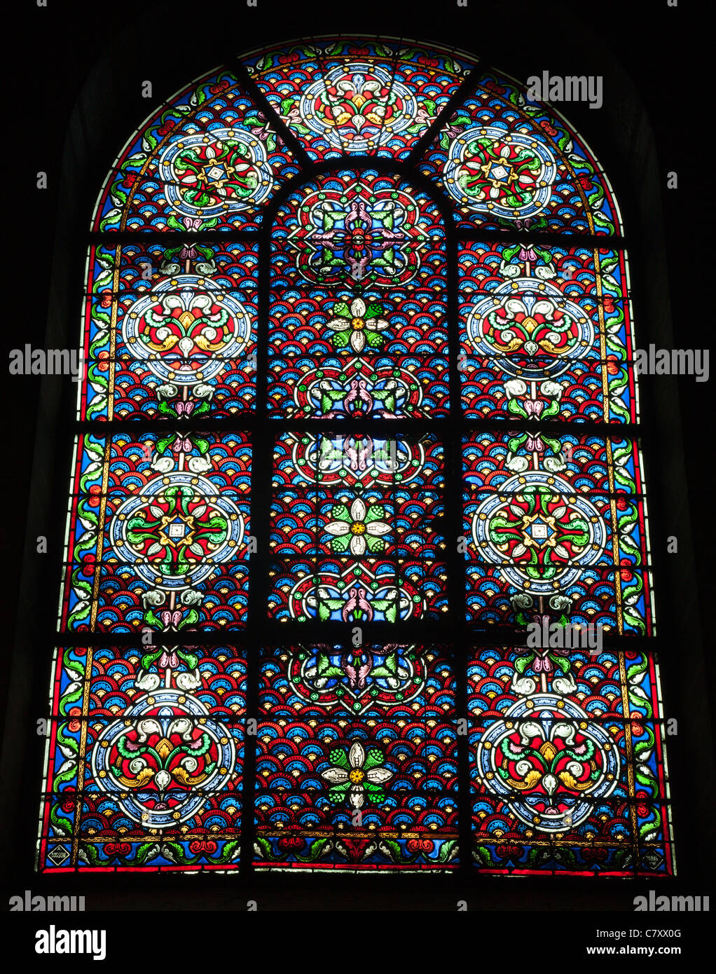 Paris - windowpane from Saint Germain d Pres church Stock Photo - Alamy
