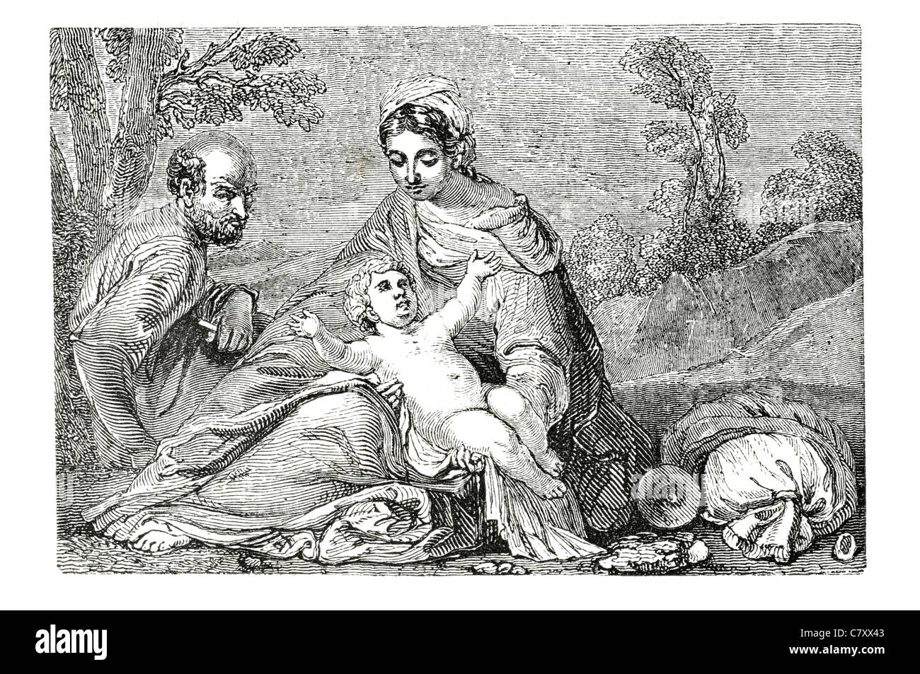 Flight into Egypt escape journey Christ Jesus Stock Photo - Alamy