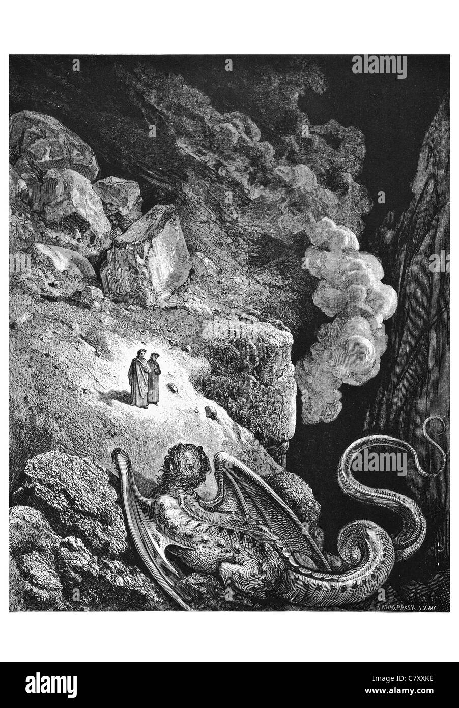 Forthwith that image vile of Fraud appeared dragon lizard monster Stock ...