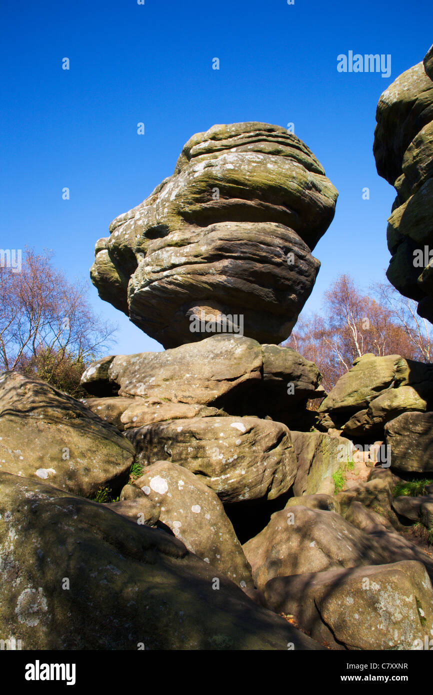 Standing Stone at Brimham Rocks North Yorkshire England Stock Photo - Alamy