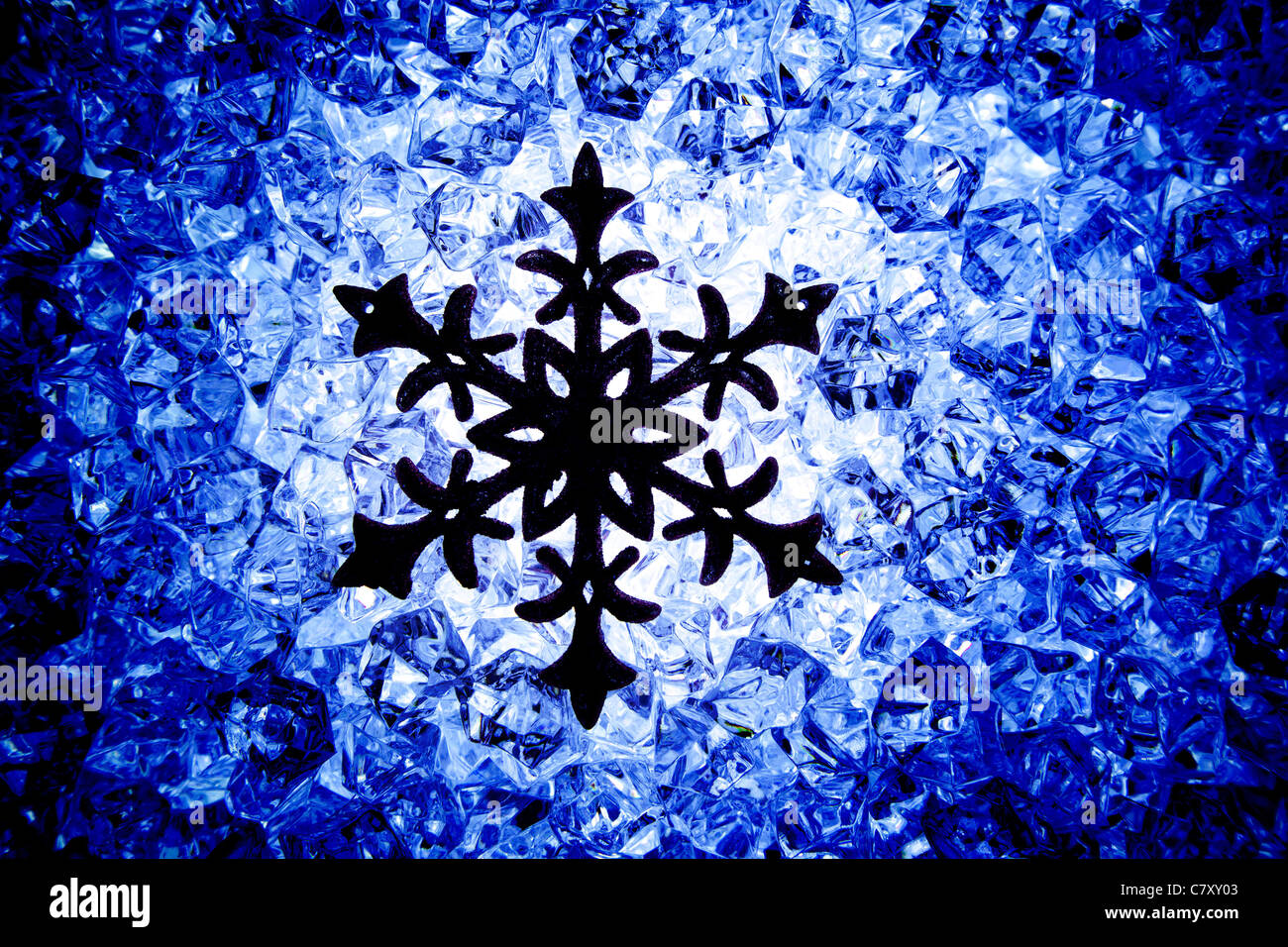 One blue transparent snowflake hi-res stock photography and images - Alamy
