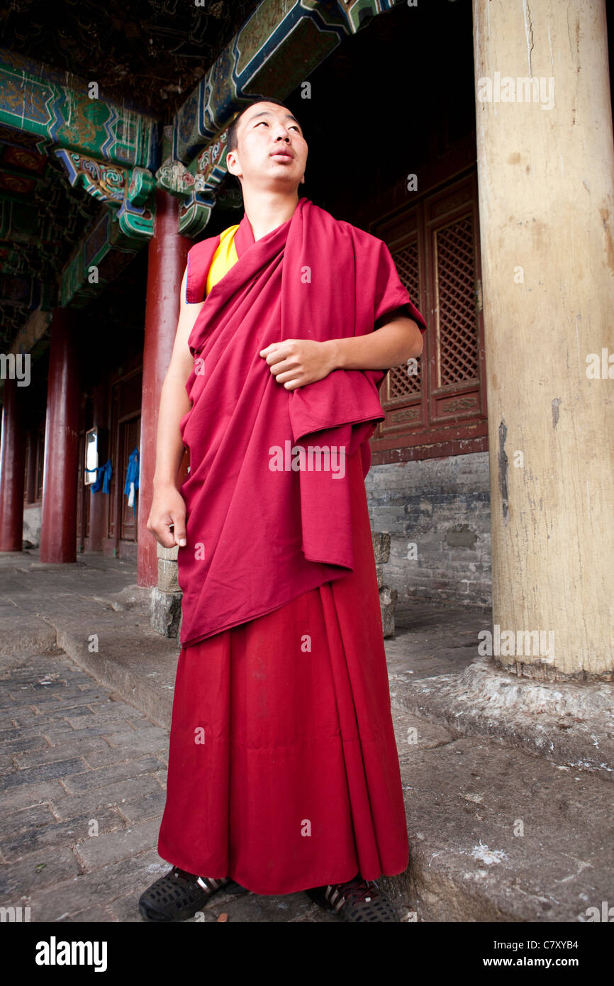 The Amarbayasgalant Monastery monk take pose just before prey the ...