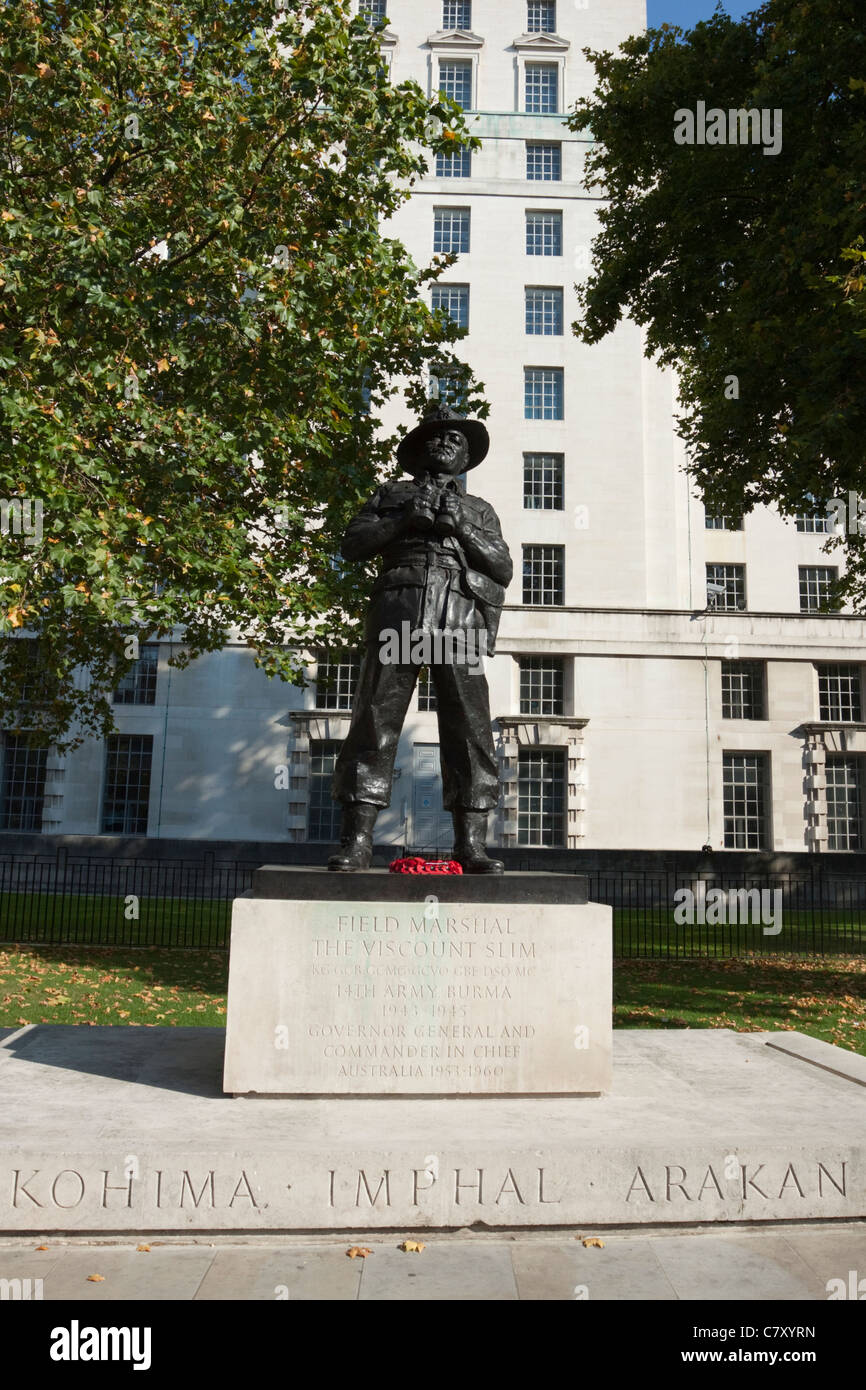 Statue of Viscount Slim, Whitehall, Westminster, London, England, UK ...