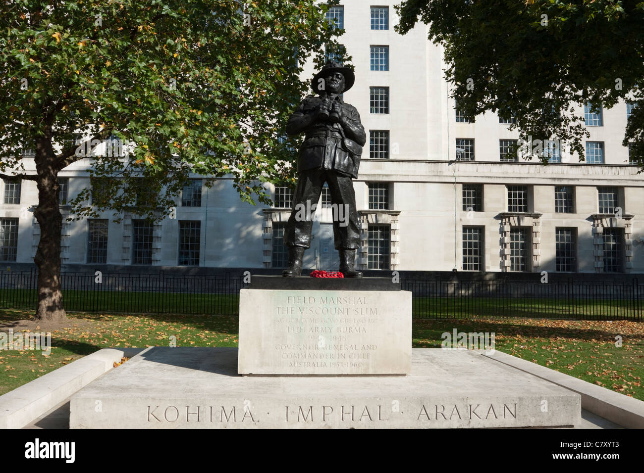 Statue of Viscount Slim, Whitehall, Westminster, London, England, UK ...