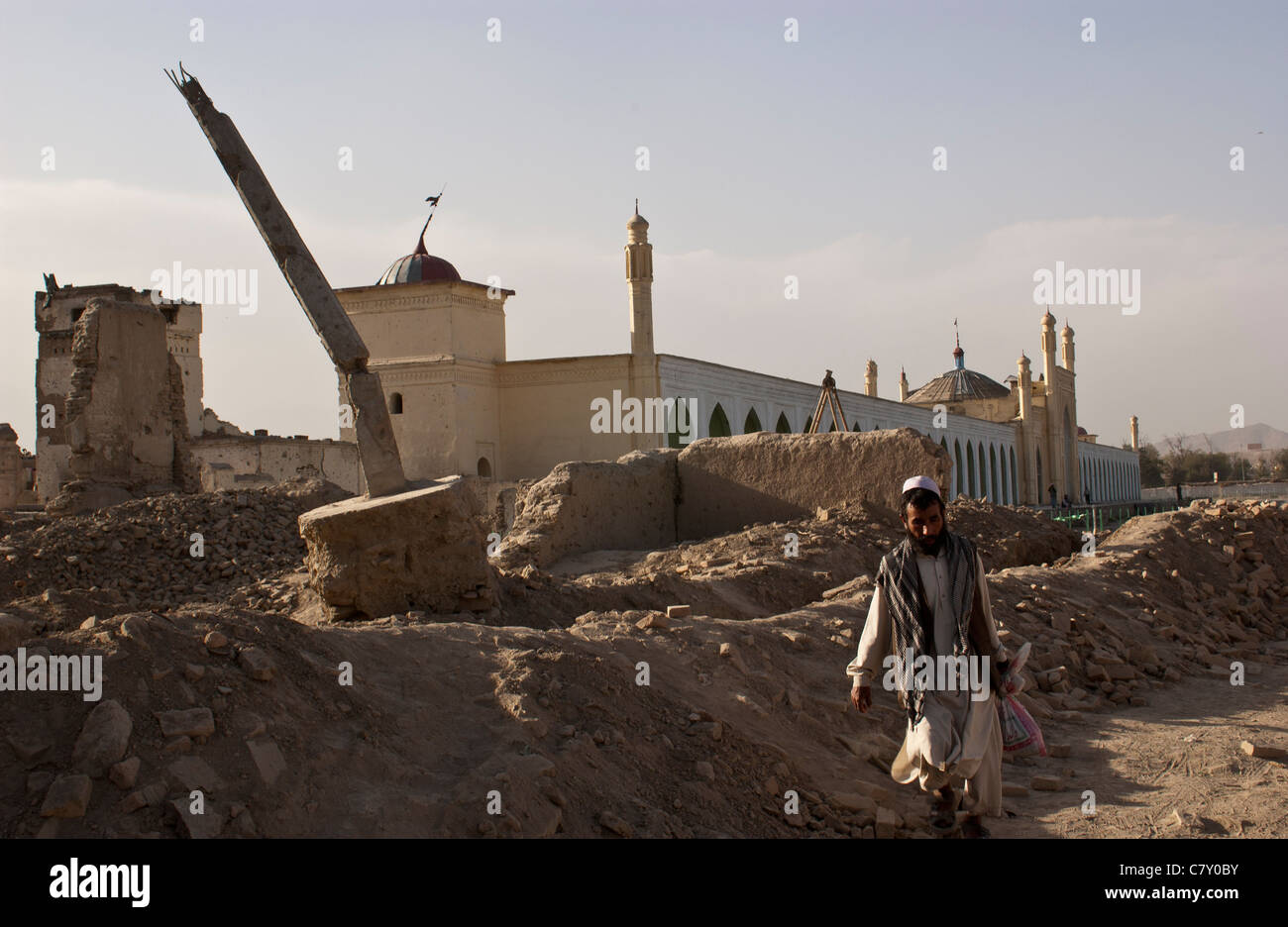 A man walks by Id Gah (Eid Gah) Mosque in Kabul Afghanistan, September ...