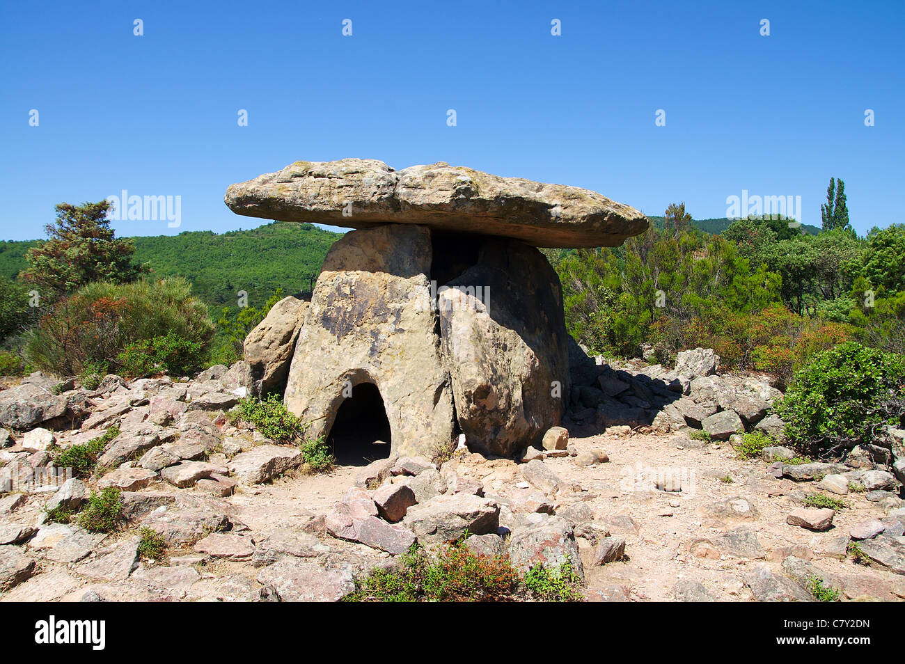 Dolmen in Soumont in the South of France Stock Photo - Alamy