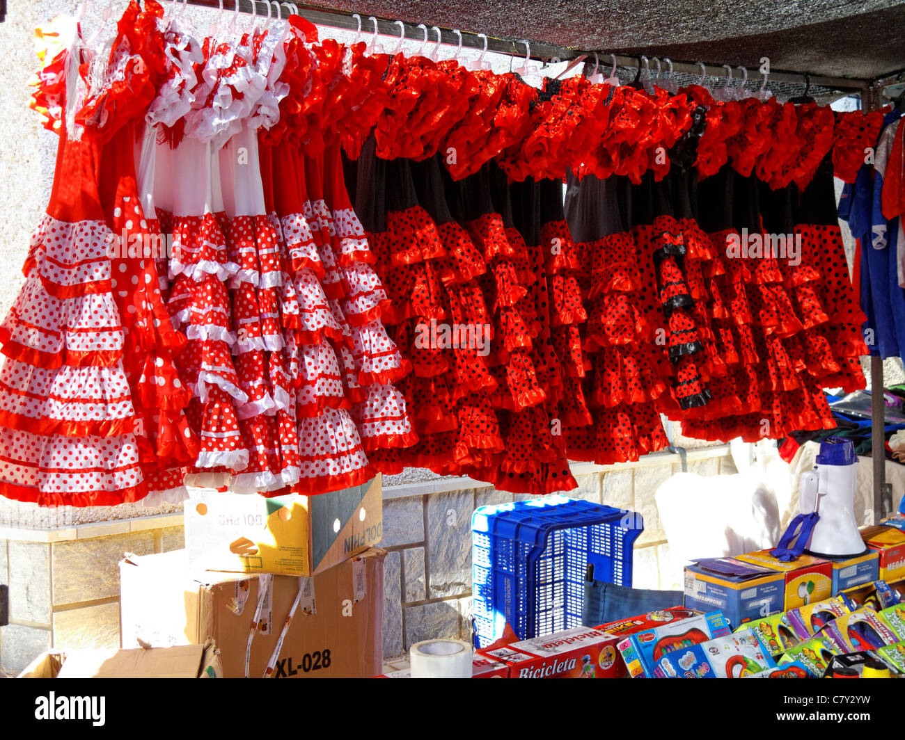 Market stall spain clothes hi-res stock photography and images - Alamy