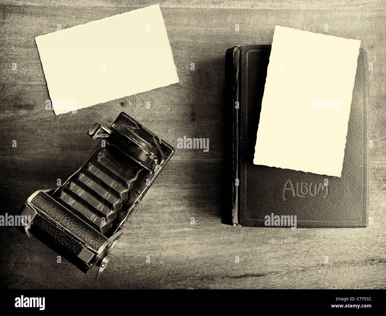 Old Camera with Album Stock Photo - Alamy