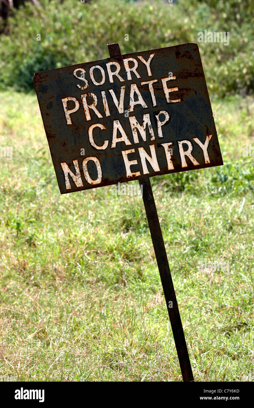 Private camp sign "no entry Stock Photo - Alamy