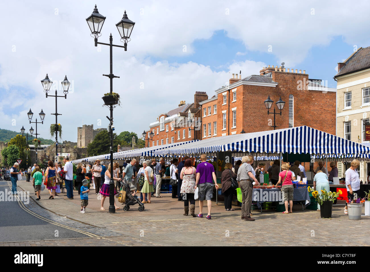 Street market in Castle Square in the centre of the old town with the ...