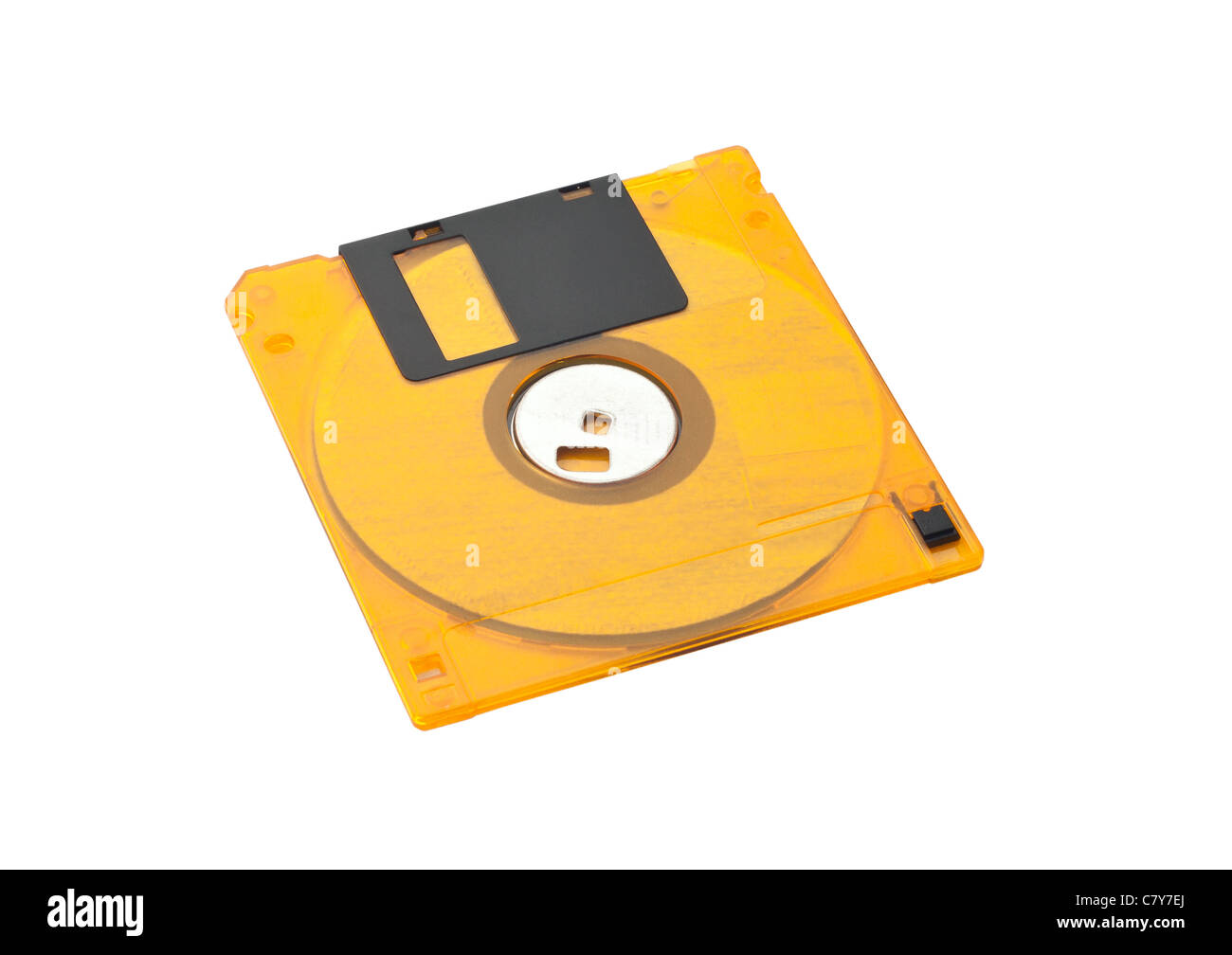 Orange floppy disk isolated against white background Stock Photo - Alamy