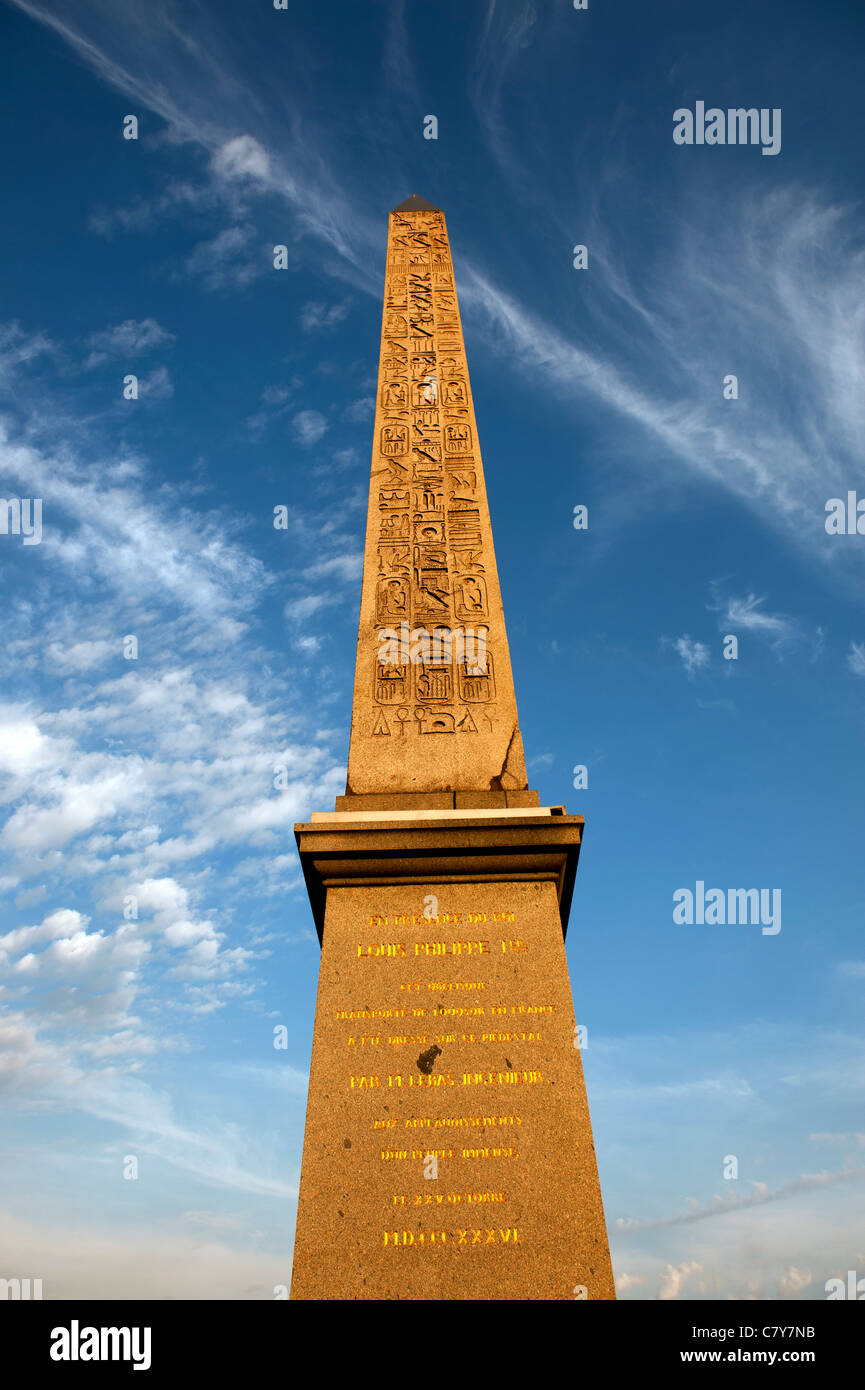 Paris france. Place de la Concorde showing the Obelisk of Luxor Stock ...