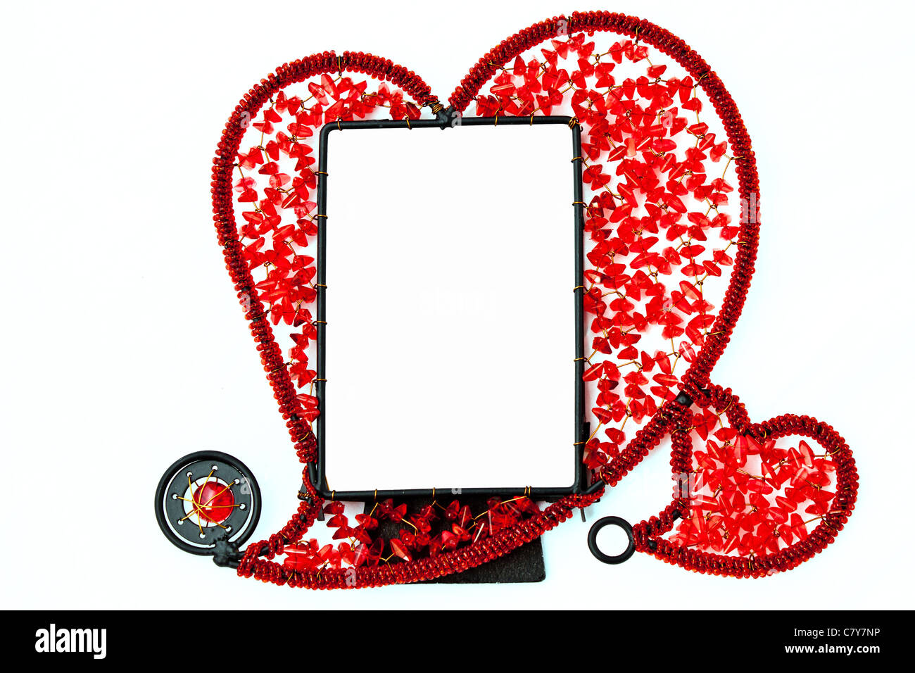 Heart photo frame isolated against background Stock Photo - Alamy