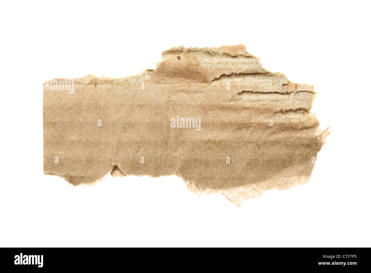 Scrap of cardboard isolated over the white background Stock Photo - Alamy