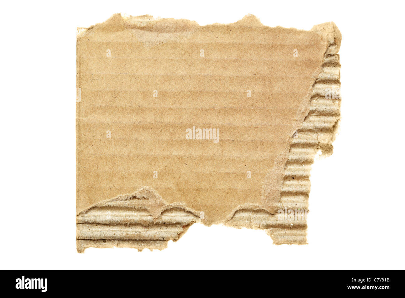 Scrap of cardboard isolated over the white background Stock Photo - Alamy