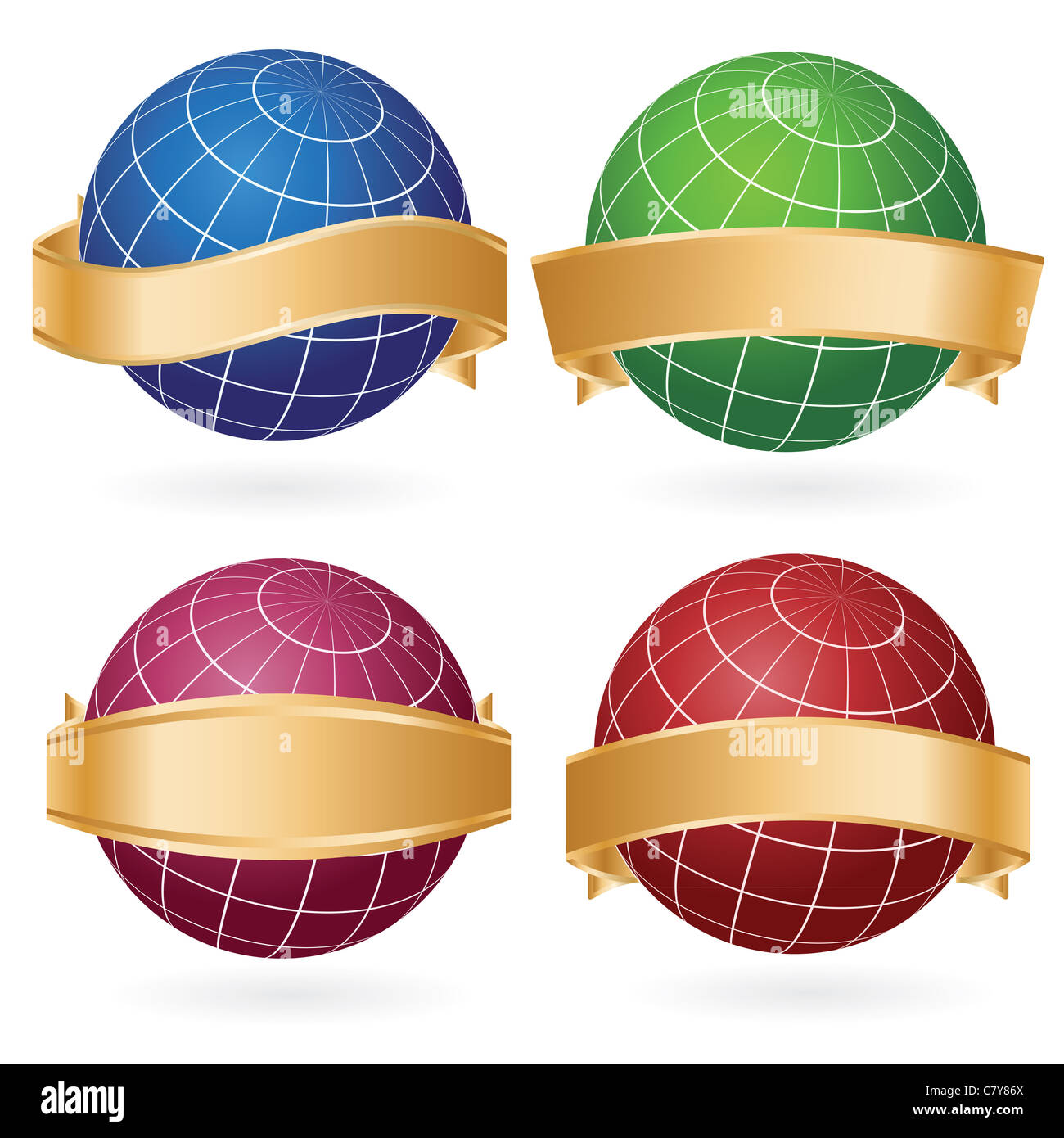 Earth globe set in Cut Out Stock Images & Pictures - Alamy
