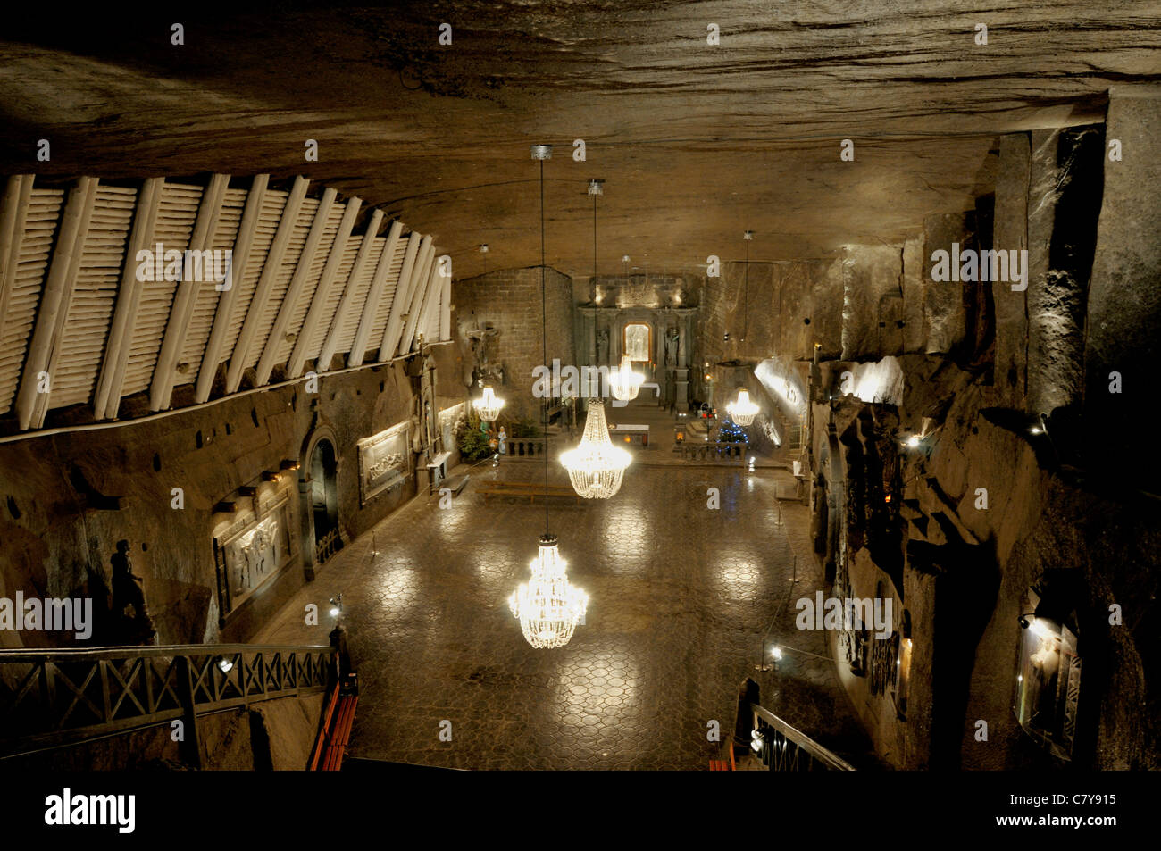 Underground church - chapel and life size figures carved out from salt ...