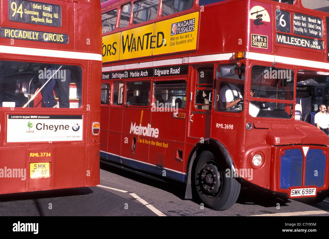 United Kingdom, England, London, red bus Stock Photo - Alamy
