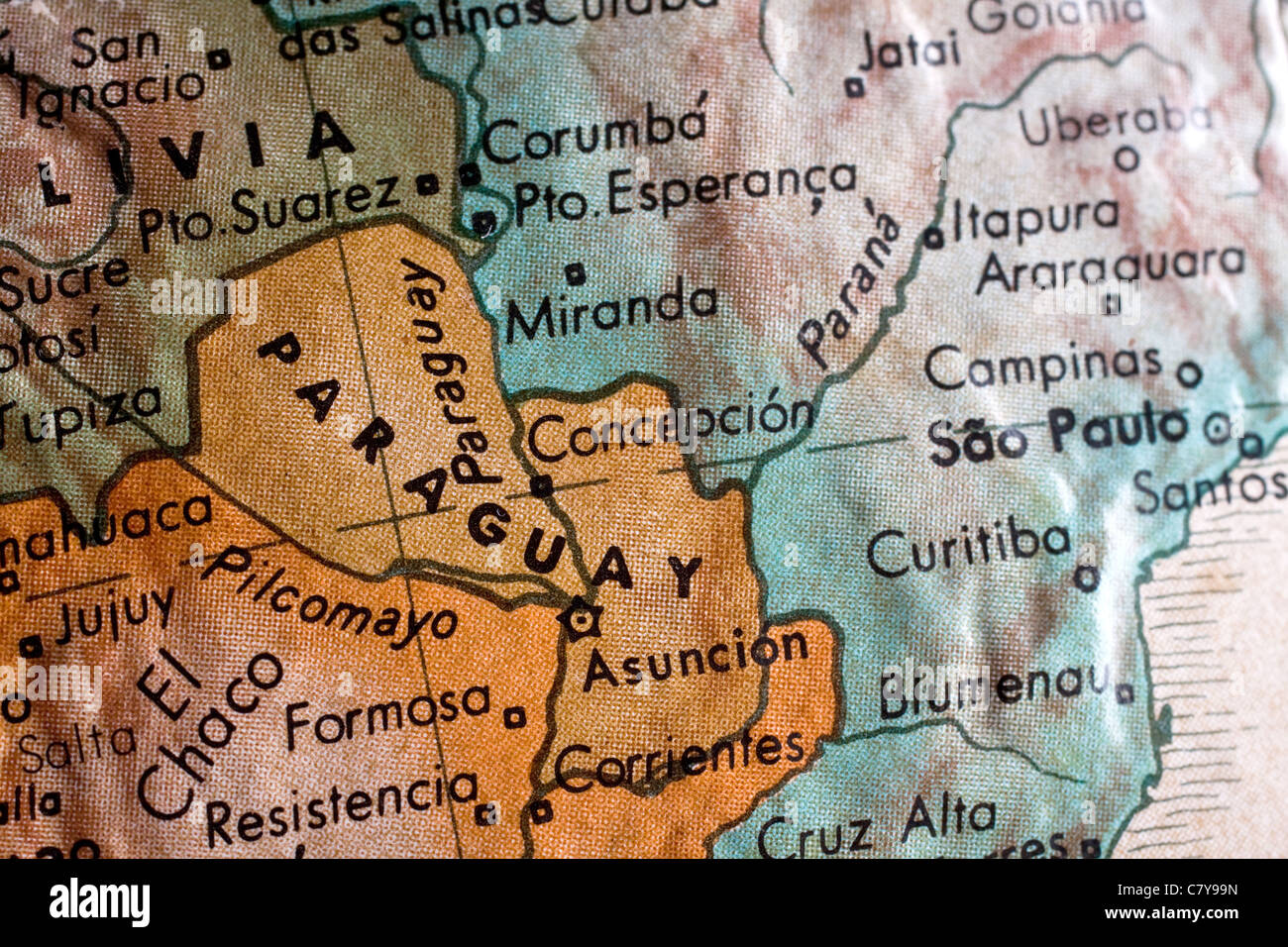 Map of Paraguay Stock Photo - Alamy