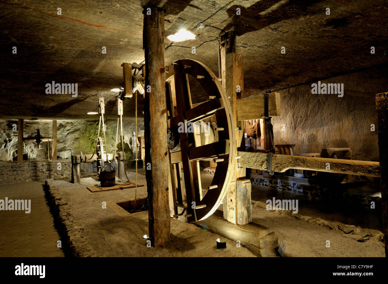 The Wieliczka Salt Mine historical underground machinery and mining ...