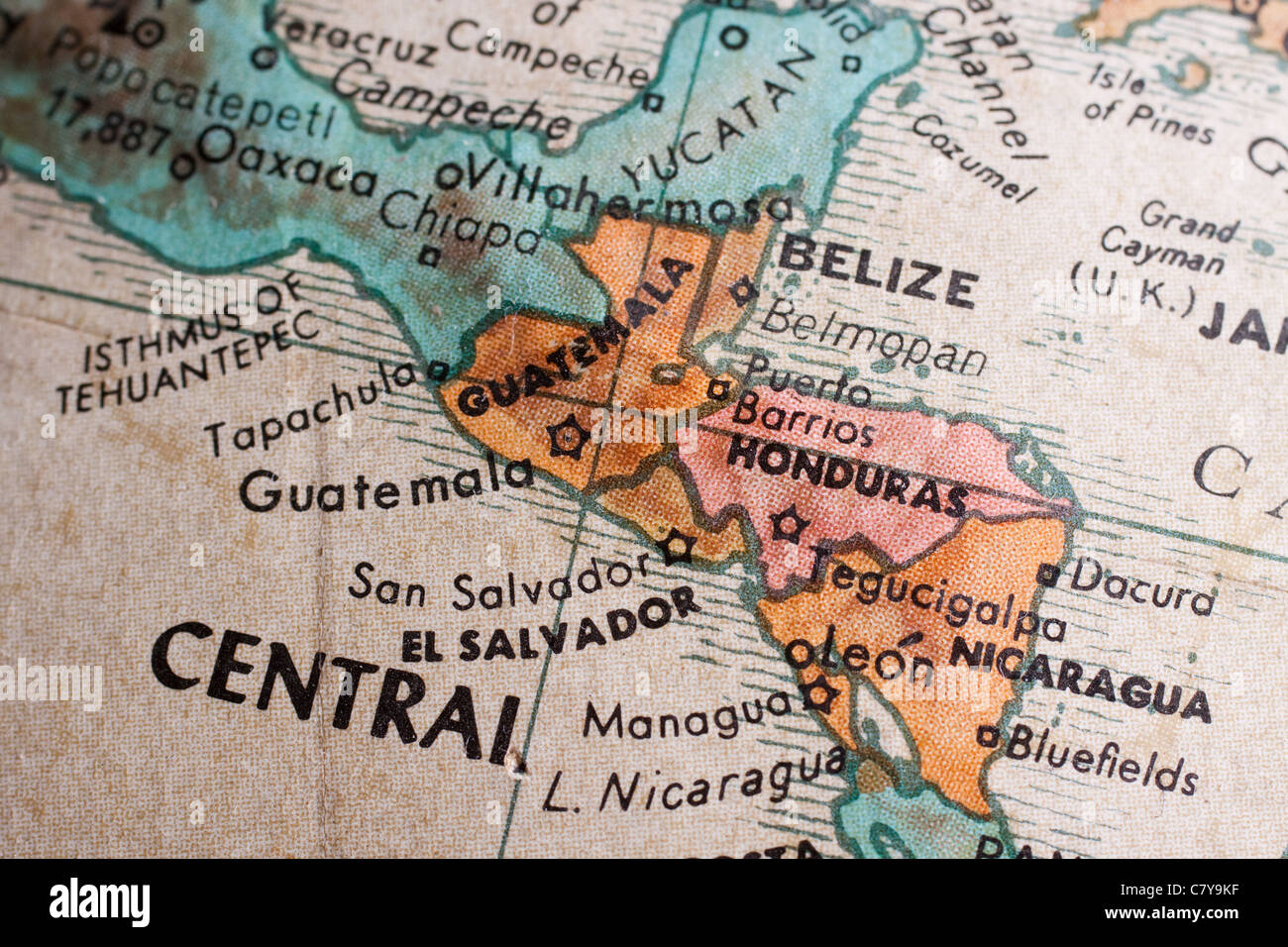 Central america map hi-res stock photography and images - Alamy