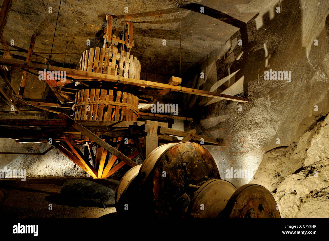 The Wieliczka Salt Mine historical underground machinery and mining ...