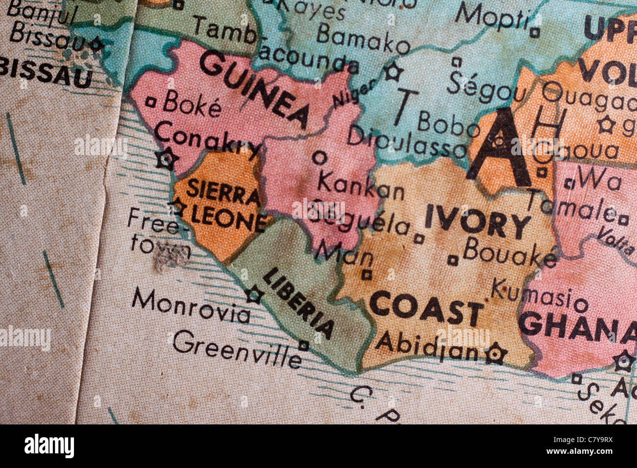 Map of west Africa Stock Photo - Alamy