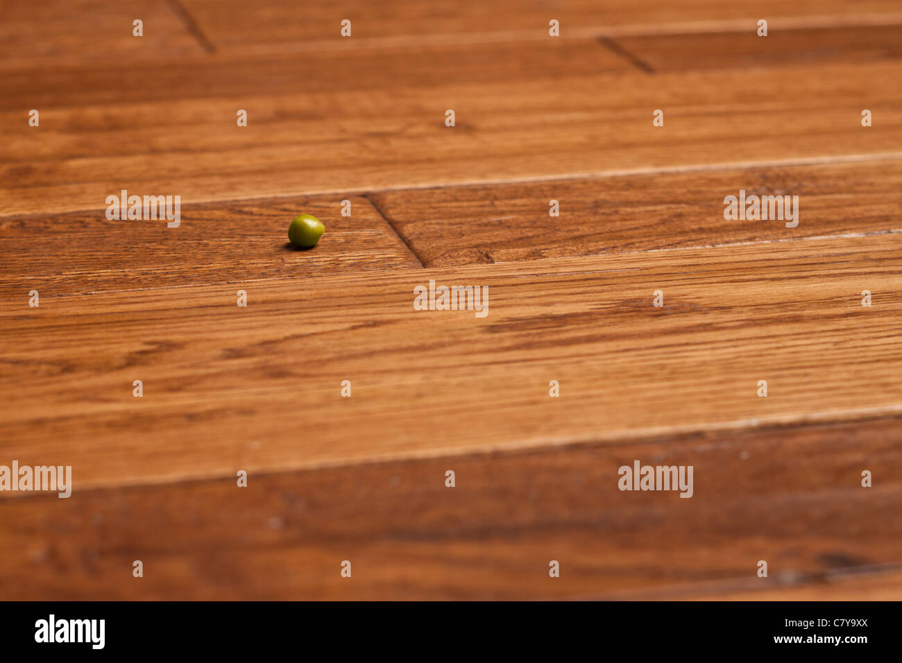 One pea left on empty hardwood floor Stock Photo - Alamy