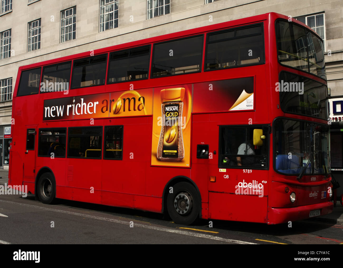 a double decker red London bus in London Stock Photo - Alamy