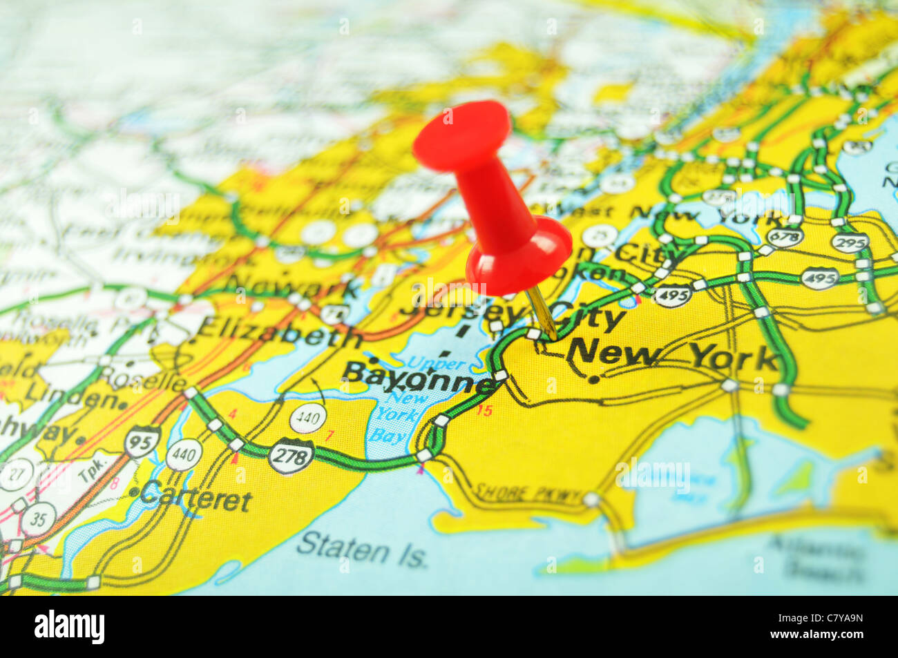United states map new york city pin hi-res stock photography and images ...