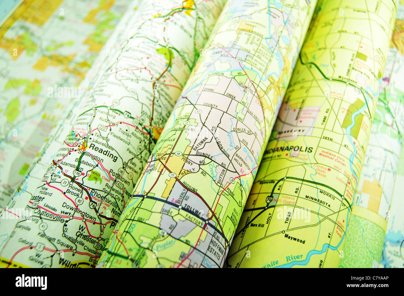 Maps rolled hi-res stock photography and images - Alamy