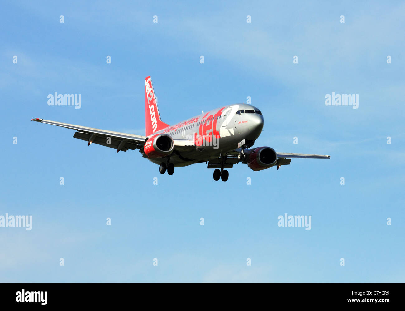 Boeing 737 Jet on a Holiday Flight G-CELE Stock Photo - Alamy