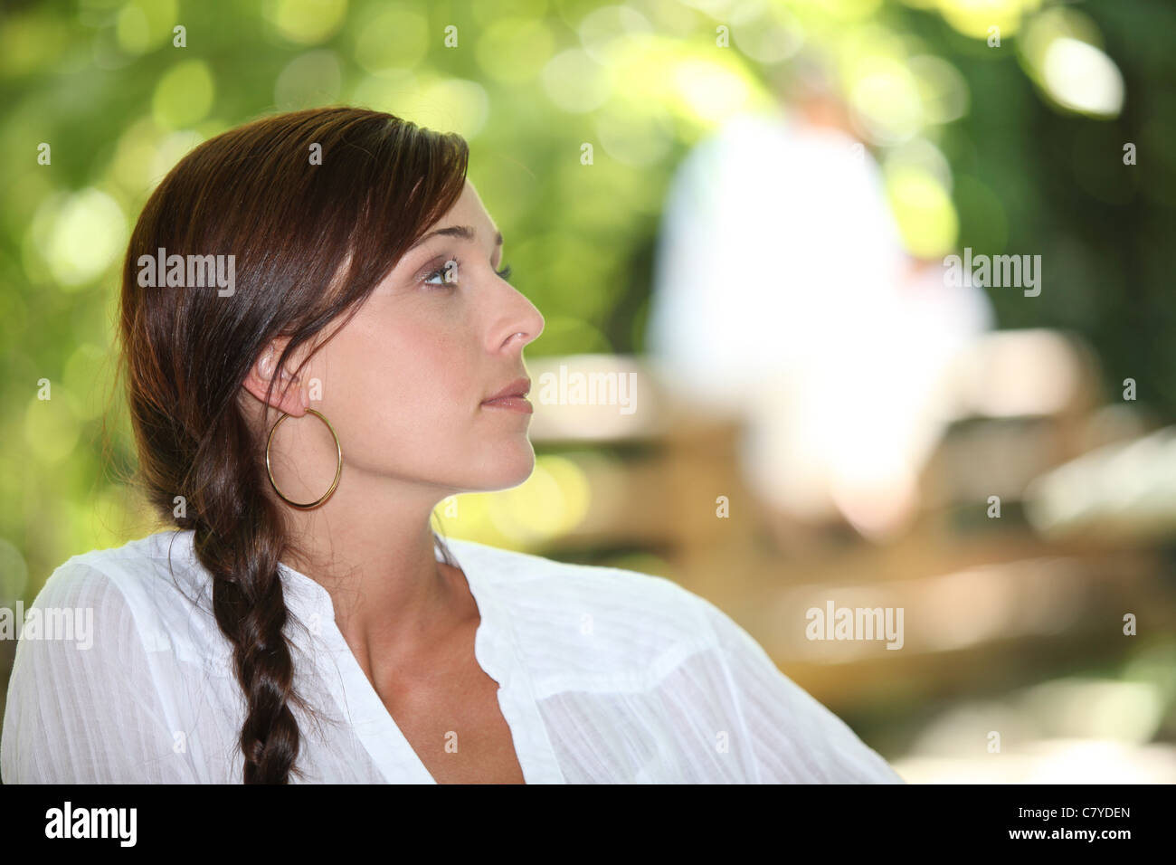 Woman plait back view hi-res stock photography and images - Alamy