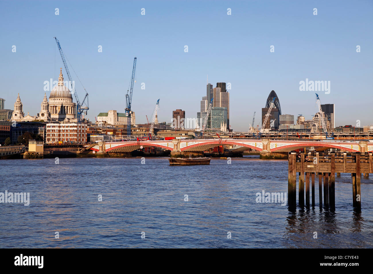 London skyline and the River Thames, London, England Stock Photo - Alamy