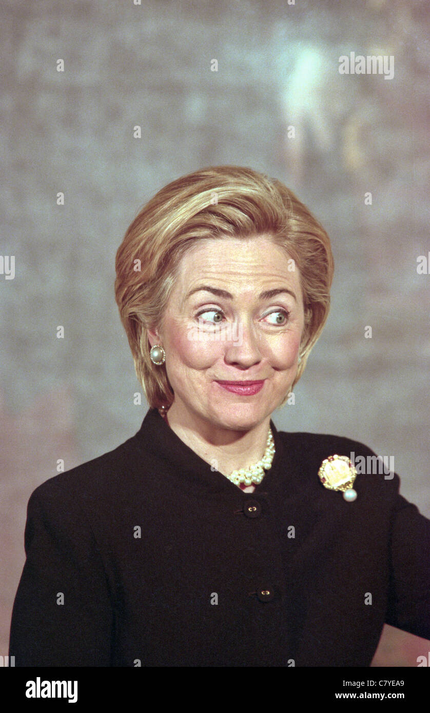 First lady Hillary Clinton appears surprised during an event at the ...